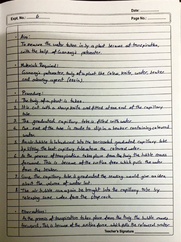 Bio Lab Record 6-10 | PDF