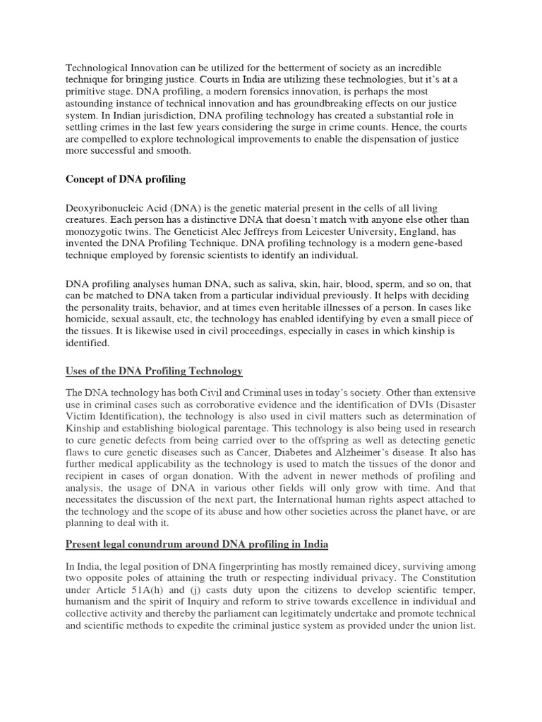 Dna Profiling | PDF | Dna Profiling | Fundamental Rights