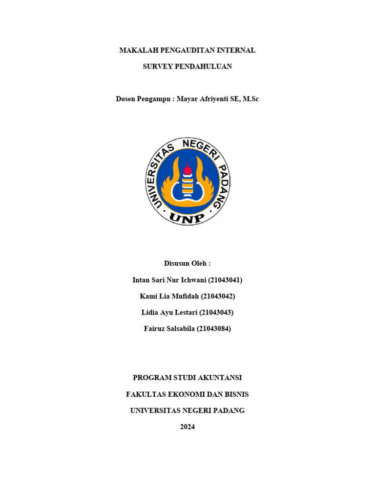 Materi Audit Internal KLP 4 | PDF