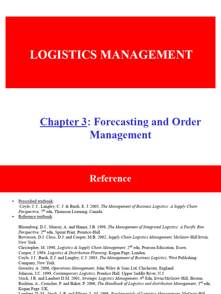 Topic 3 - Forecasting and Order Management | PDF | Forecasting | Time Series