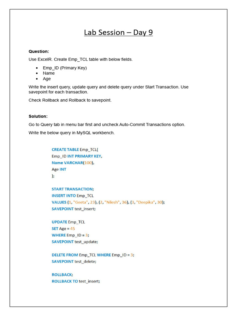 Lab Session - Day 9 | PDF | Teaching Methods & Materials | Computers