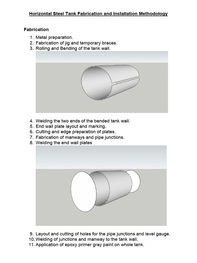 Horizontal Steel Tank Fabrication and Installation Methodology | PDF