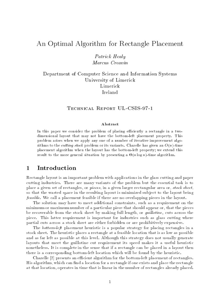 online placement rectangle | PDF | Time Complexity | Mathematical Optimization