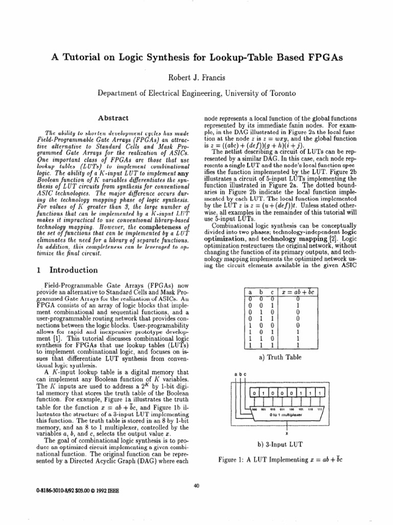 techt map | PDF | Field Programmable Gate Array | Logic Synthesis