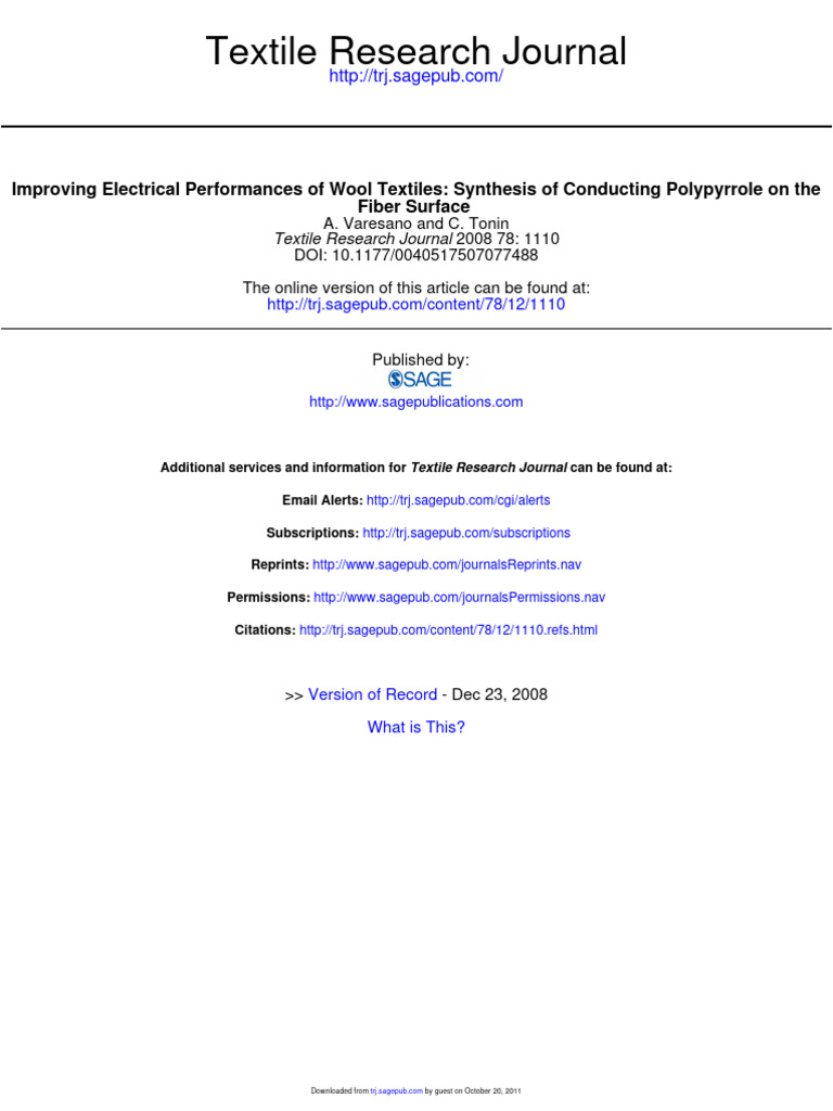 1110 Full | Download Free PDF | Textiles | Fibers