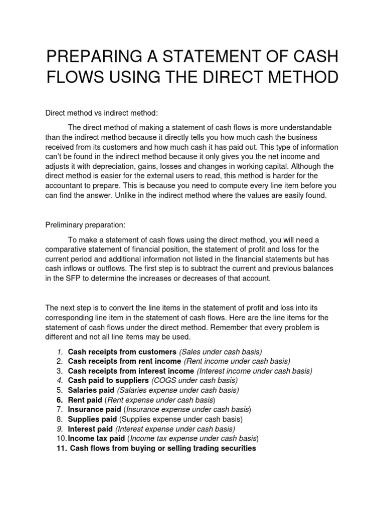 Cash Flows Direct | Download Free PDF | Cash Flow Statement | Expense