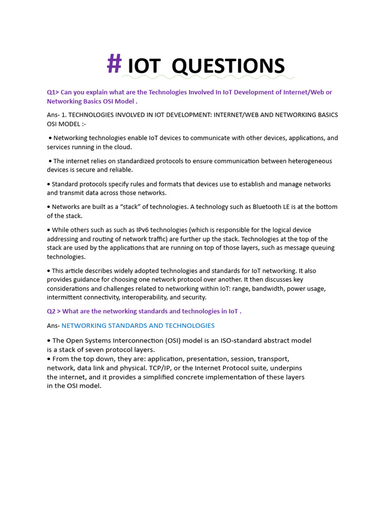 Things of Internet Iot | PDF | Osi Model | Computer Network