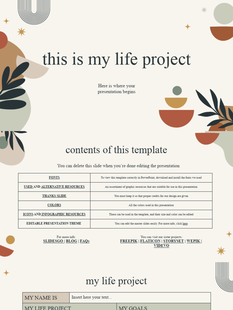 This Is My Life Project by Slidesgo | PDF | Goal