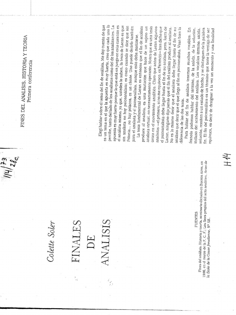 Finales de Analisis Conf 1 (Soler) | PDF