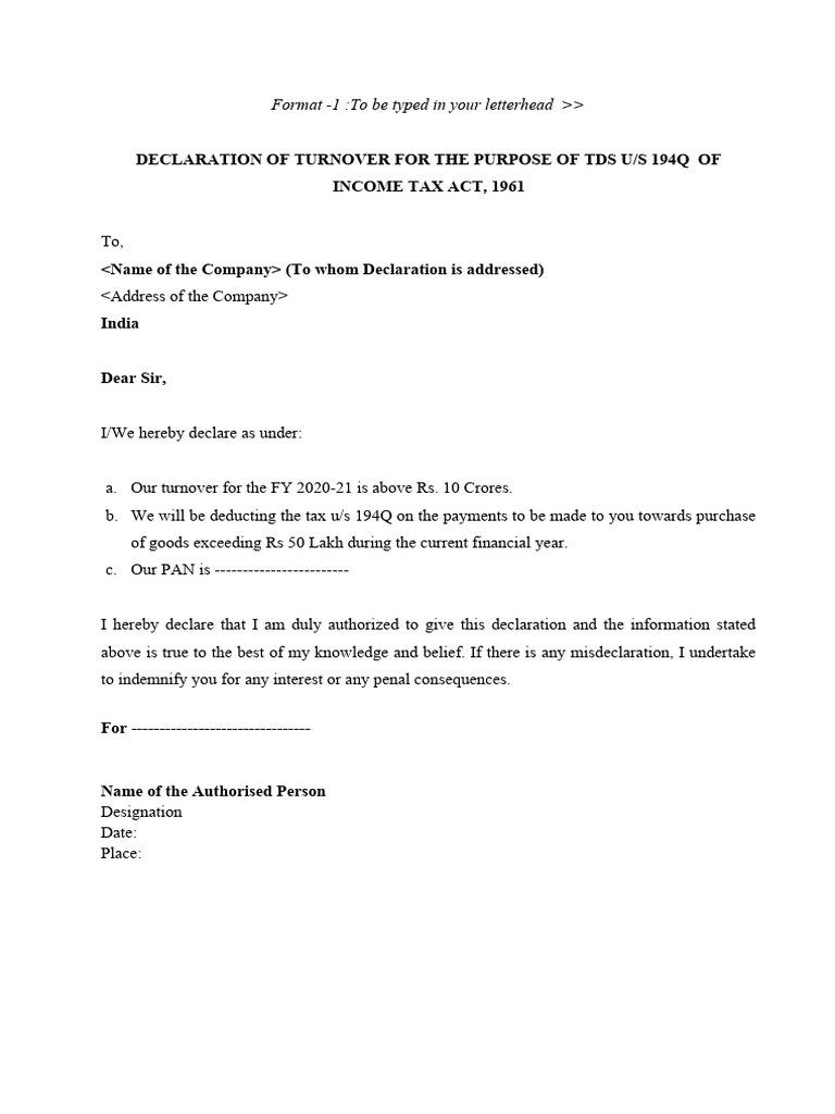 Declaration Formats | PDF | Personal Finance | Economies