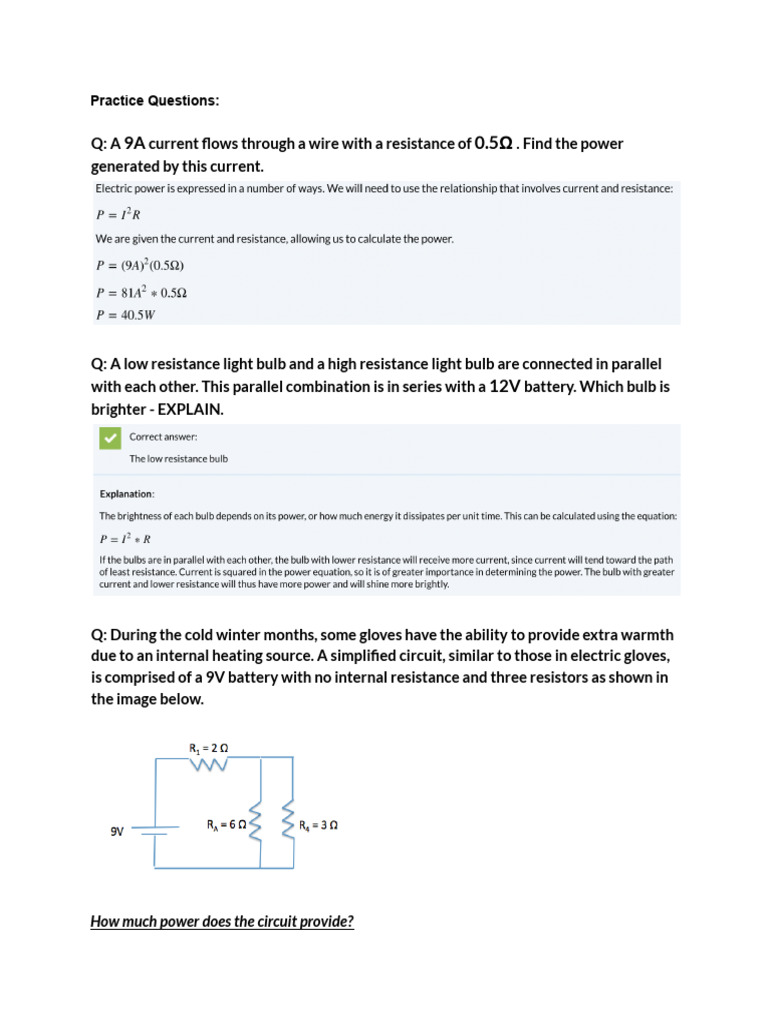 Practice Questions - Answers | PDF | Science & Mathematics | Technology ...
