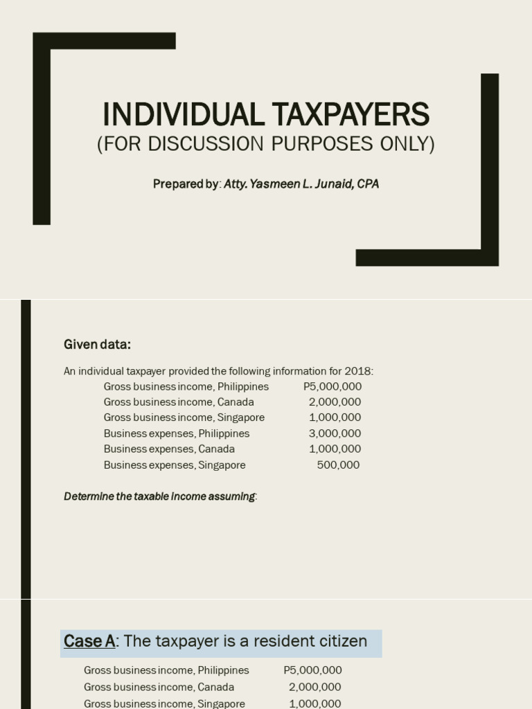Individual Taxpayers Problems | PDF | Tax Deduction | Gross Income