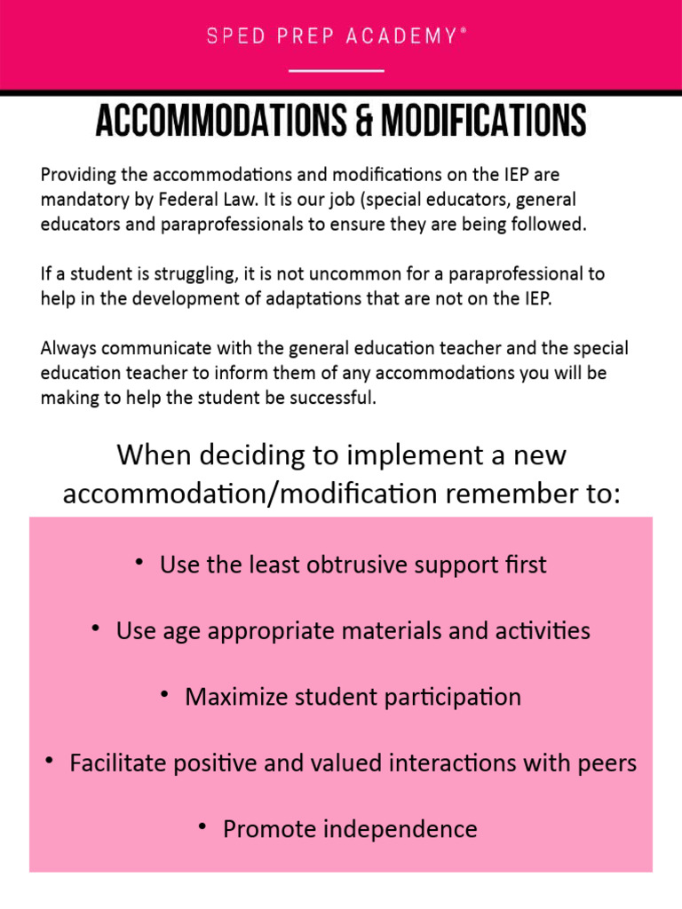 Accommodations & Modifications - para Handbook Edited | PDF ...