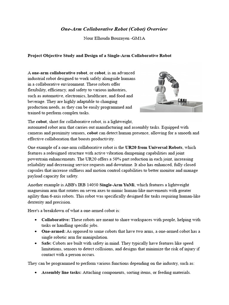 Cobot Overview | Download Free PDF | Robotics | Robot