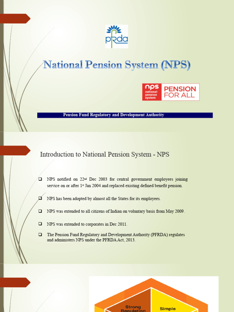 NPS PPT | PDF | Pension | Government Finances