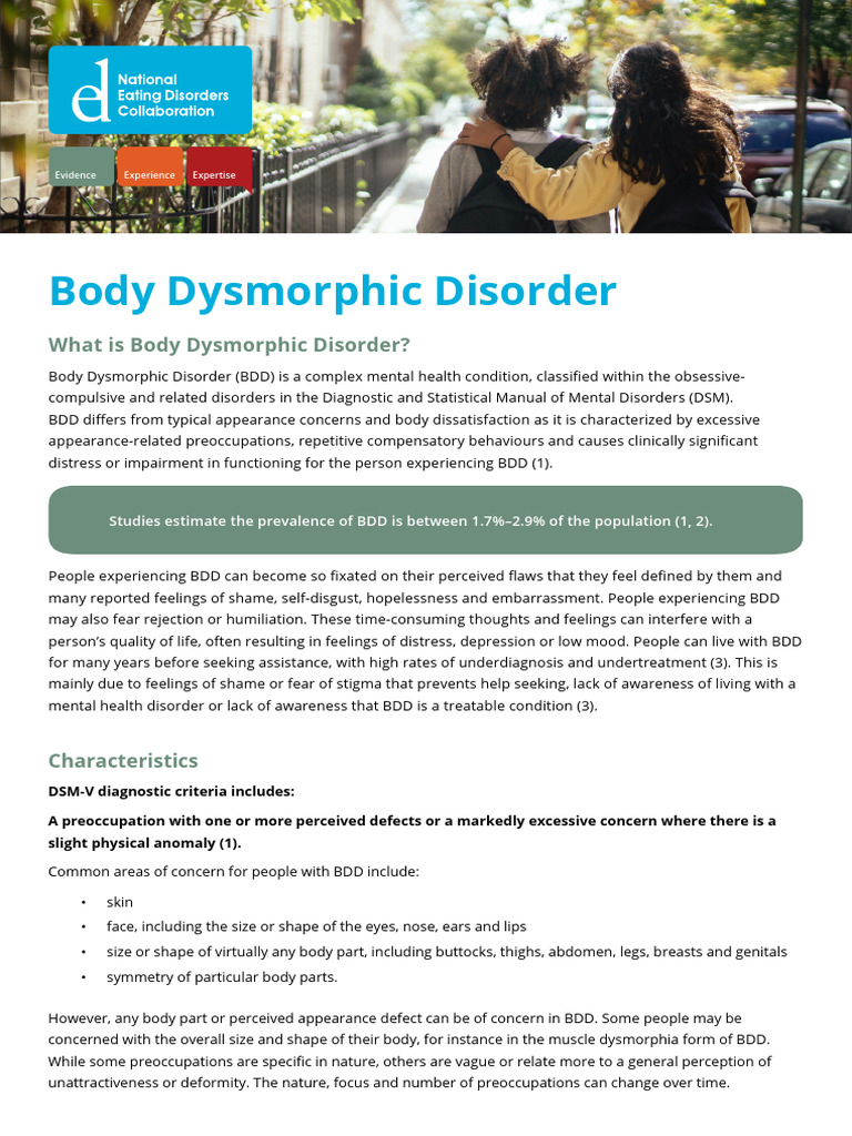BDD Fact Sheet | PDF | Mental Disorder | Behavioural Sciences