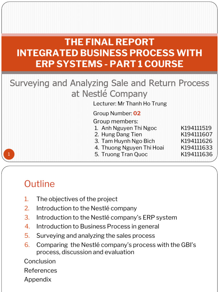 Final Project Template ERP1 411C Group02 2 | PDF | Sales | Enterprise Resource Planning