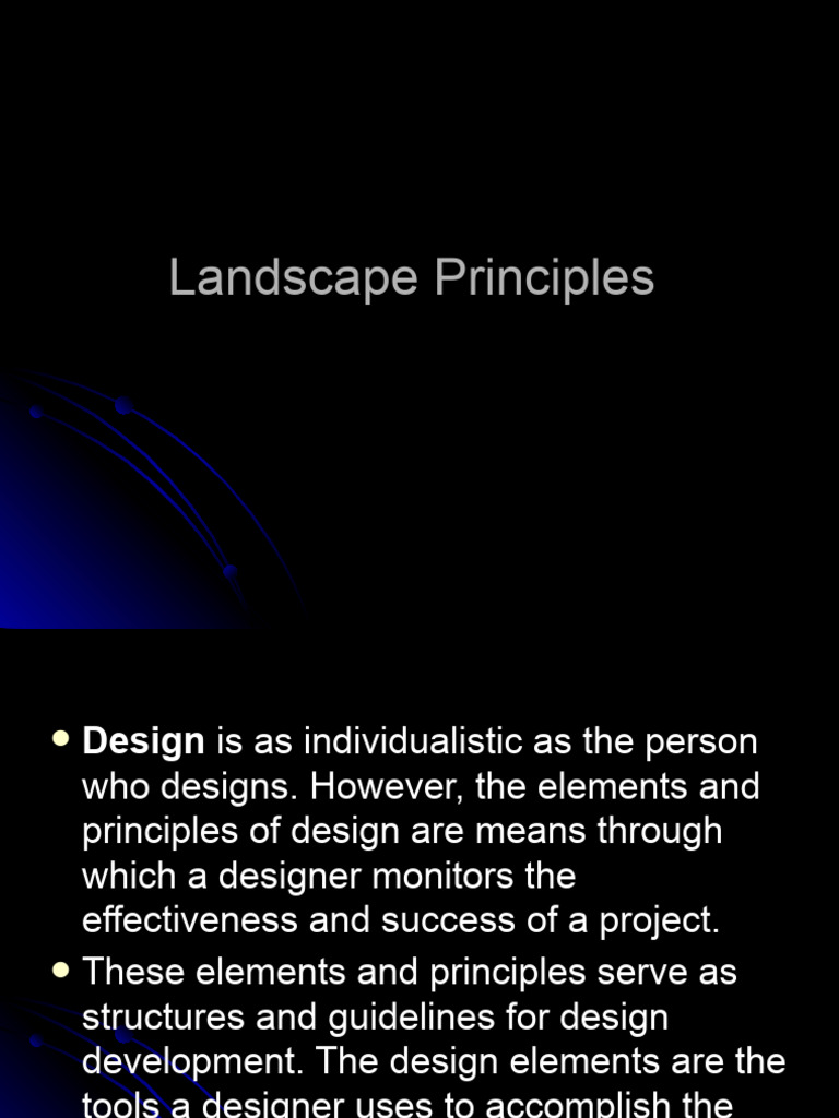 Principles of Landscape Design | PDF | Composition (Visual Arts) | Color