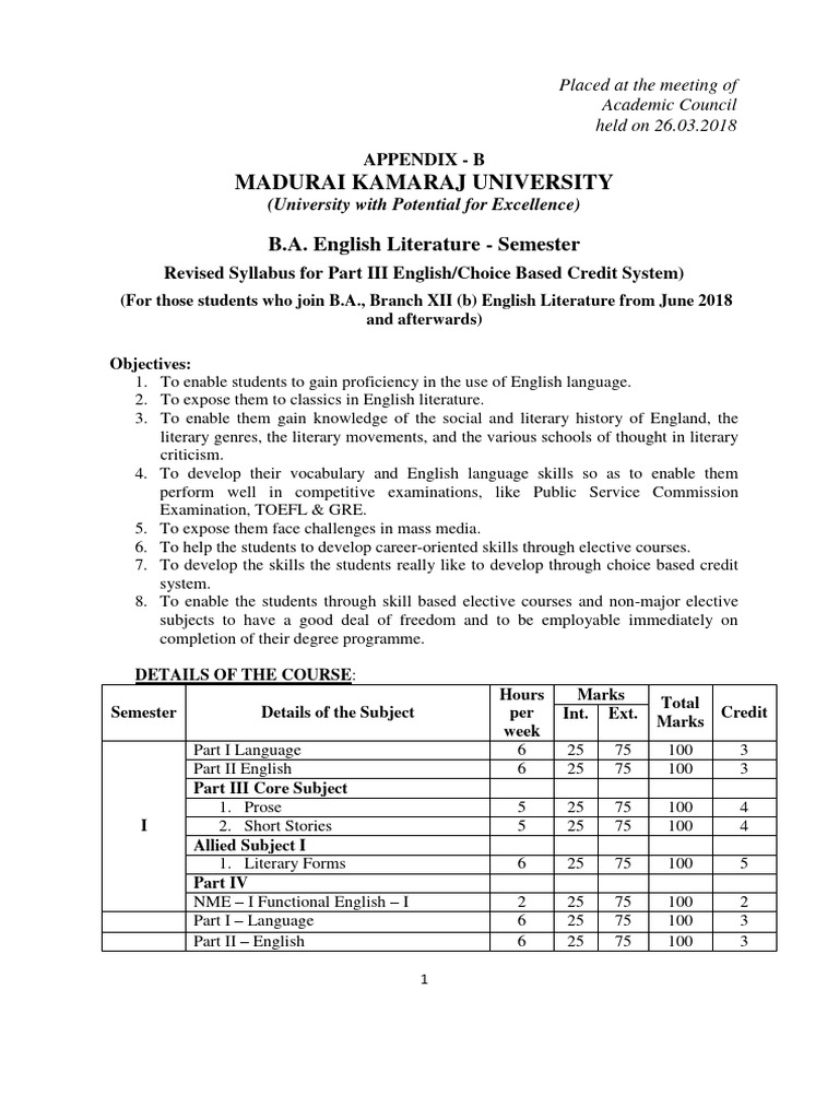 B.A. English | PDF | Verb | English Language