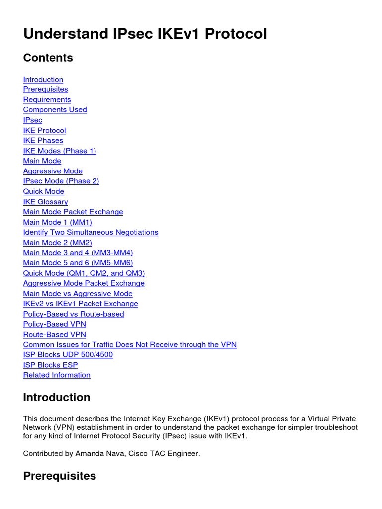 Ikev1 and Ikve2 Negotiation Cisco Doc Good | PDF | Communications Protocols | Application Layer ...