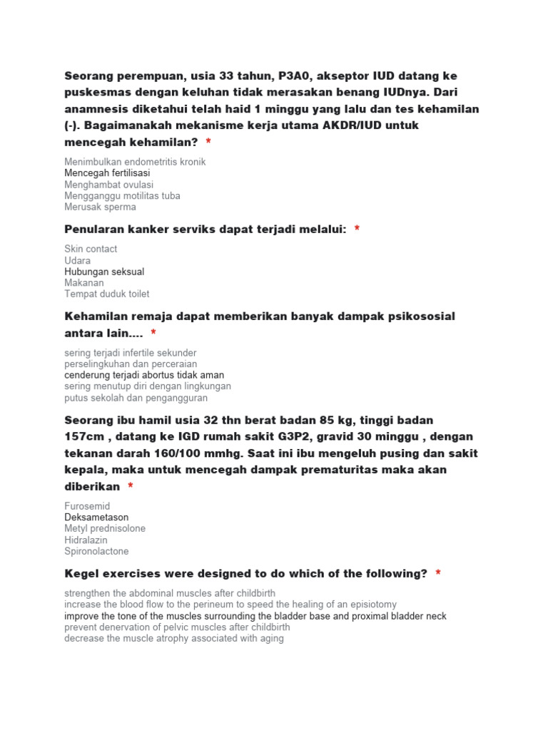 Soal Ujian Ppds Obgyn Juli 2021 | PDF