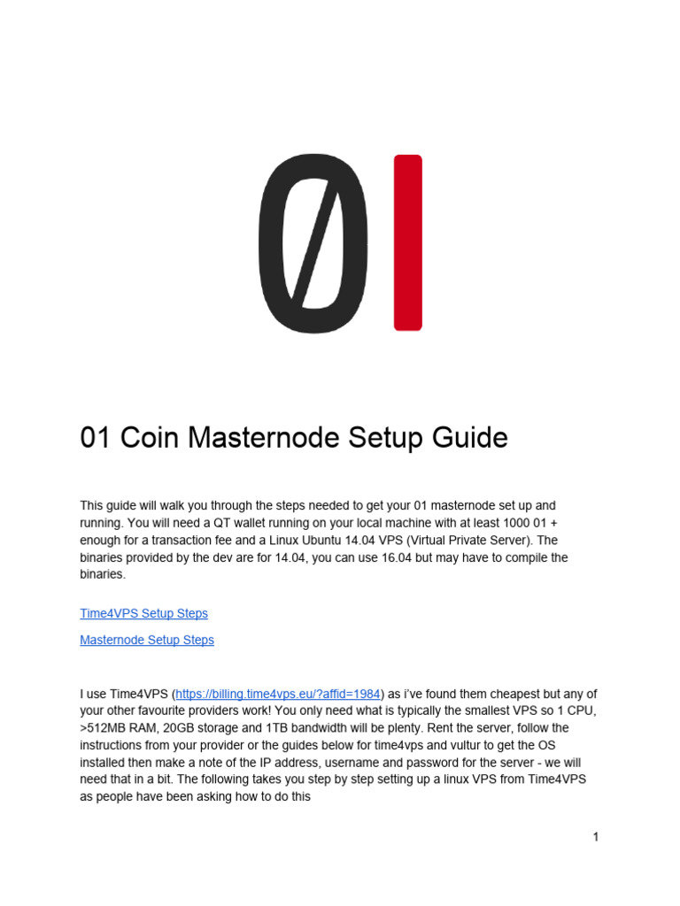 01_Coin_Masternode_Setup_Guide | PDF | Sudo | Command Line Interface