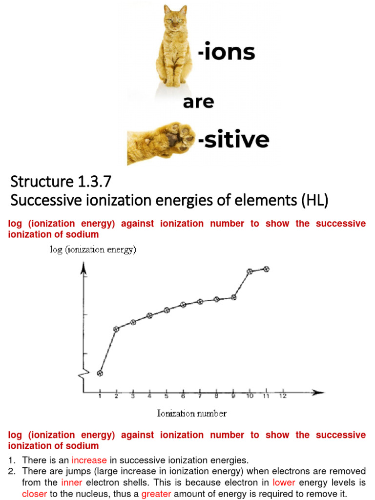 3 - Successive Ionization Energies of Elements (Structure 1.3.7) | PDF | Science & Mathematics