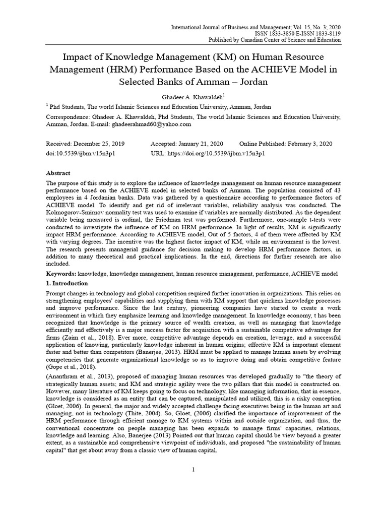 Impact On Knowledge Management | PDF | Knowledge Management | Performance Appraisal