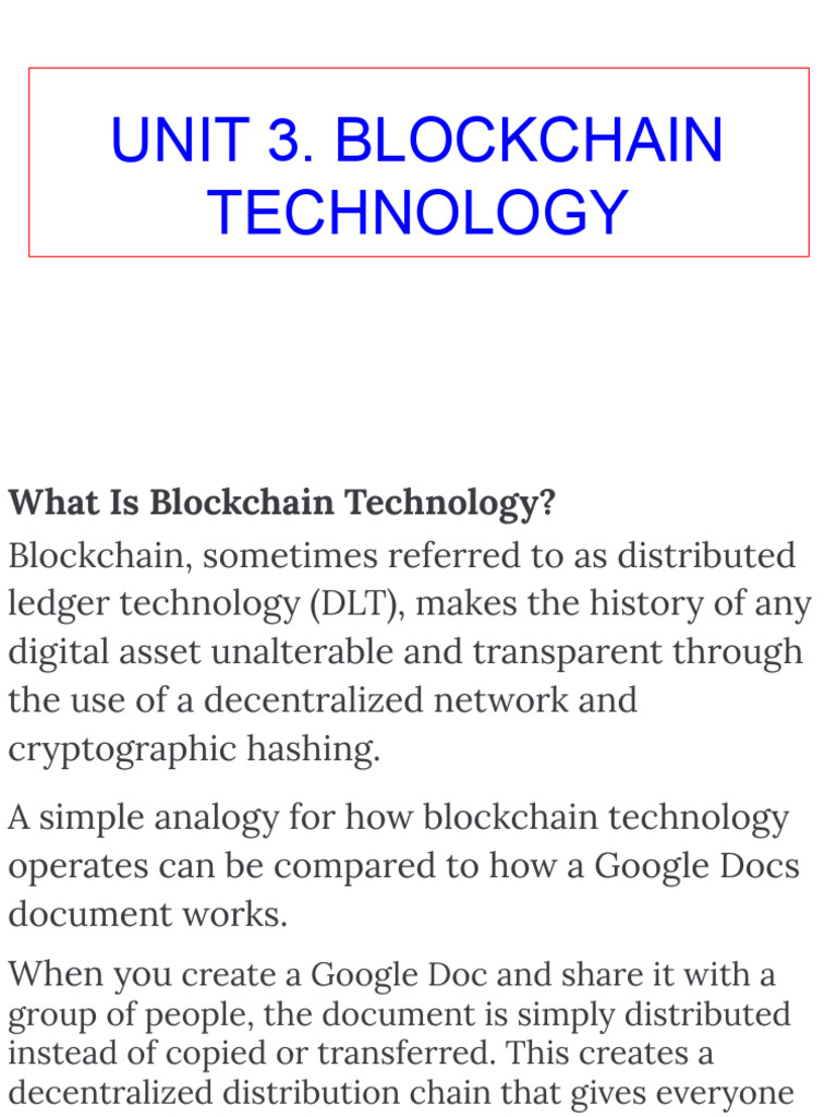 Unit 3. Blockchain Technology | PDF | Computer Security | Security