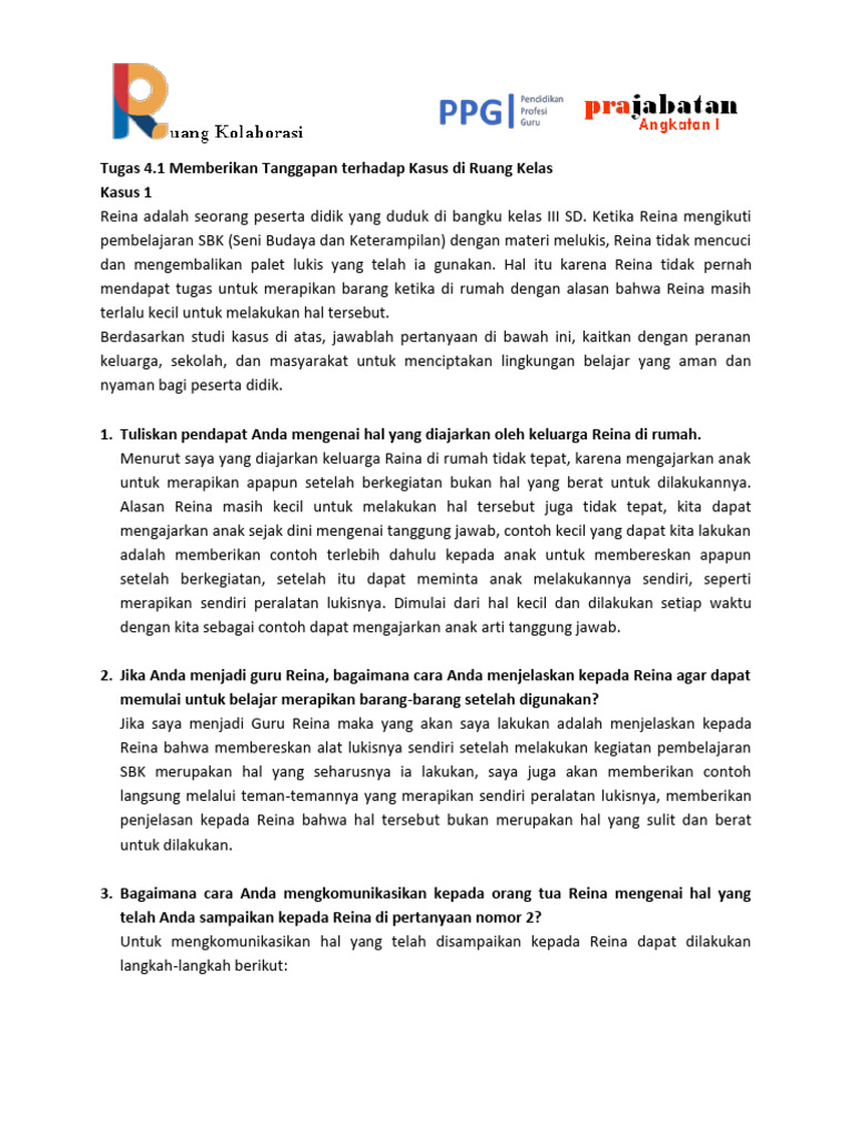 TOPIK 4 - Ruang Kolaborasi (Kasus 1) - Panji Setiawan | PDF | Ilmu Sosial