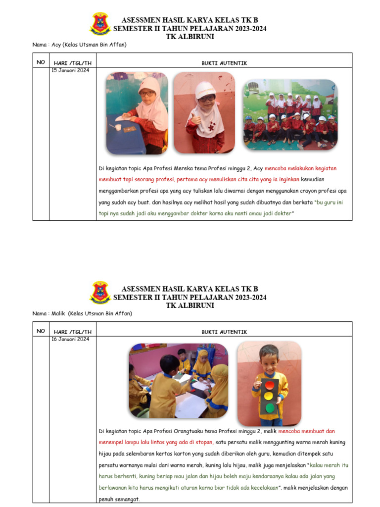 Hasil Karya, Tema Profesi (2) B Ida | PDF