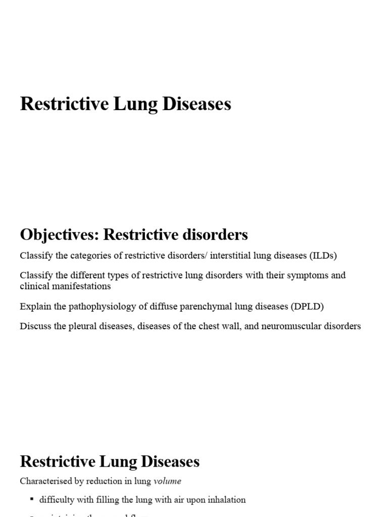 Restrictive Disorders and PFTs 2024 | Download Free PDF | Lung ...