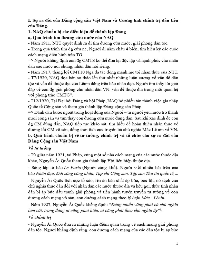 De Cuong Lich Su Dang | PDF