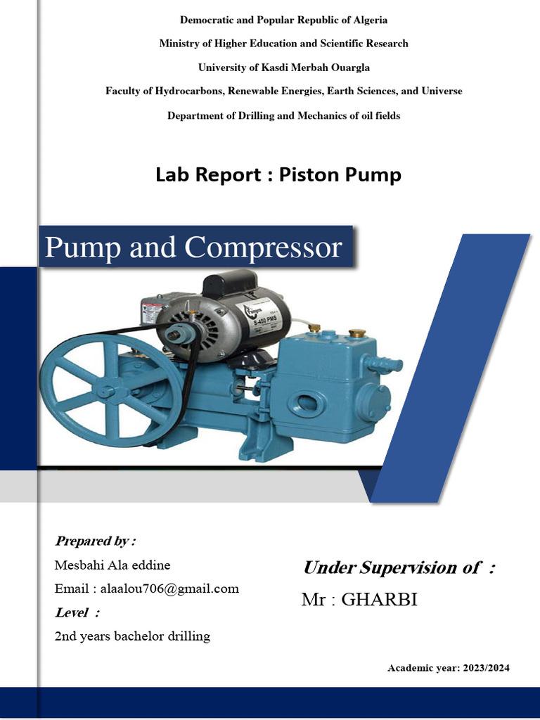 Lab Report | PDF | Pump | Piston