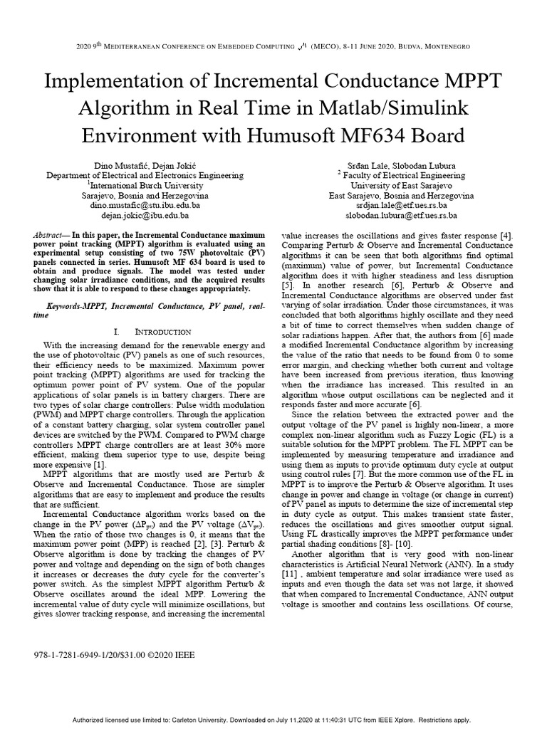 10 1109@meco49872 2020 9134356 | PDF | Electrical Engineering | Electronics