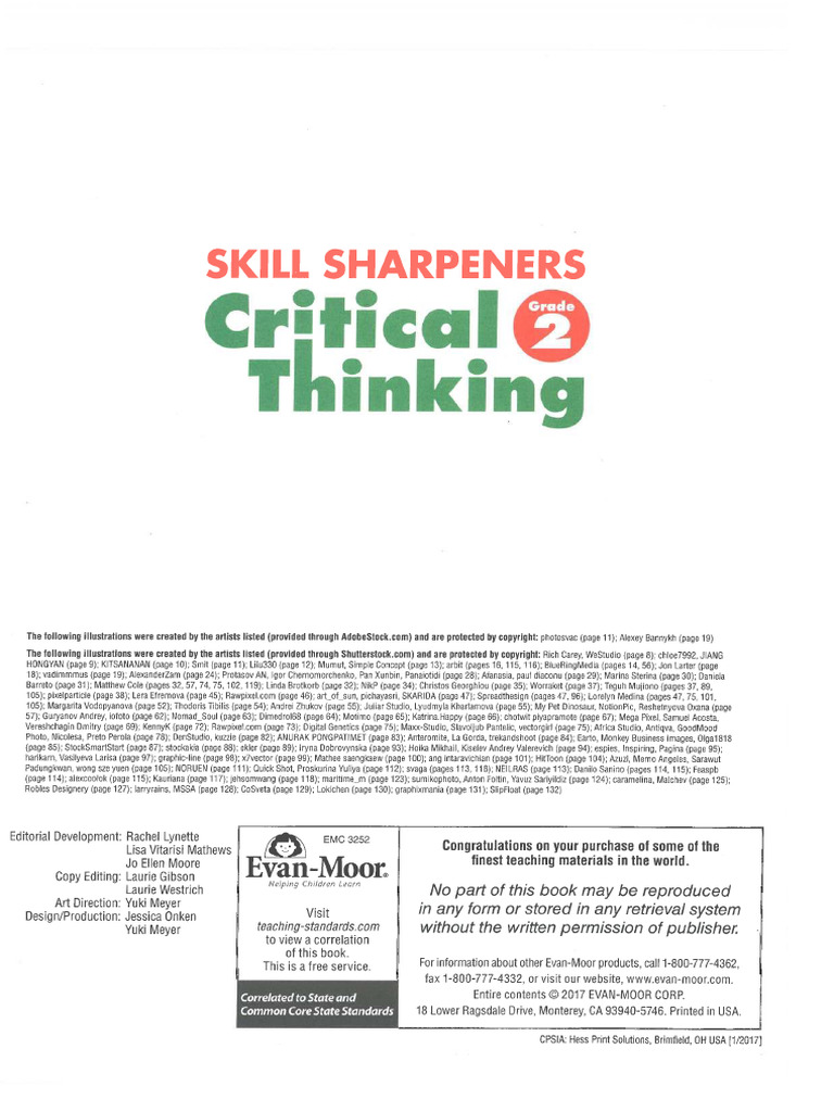 2 Skill Sharpeners Critical Thinking Grade 2 | PDF