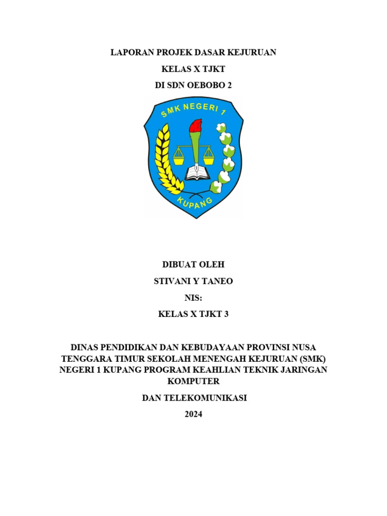 Laporan Projek Kejuruan TJKT 2024 | PDF