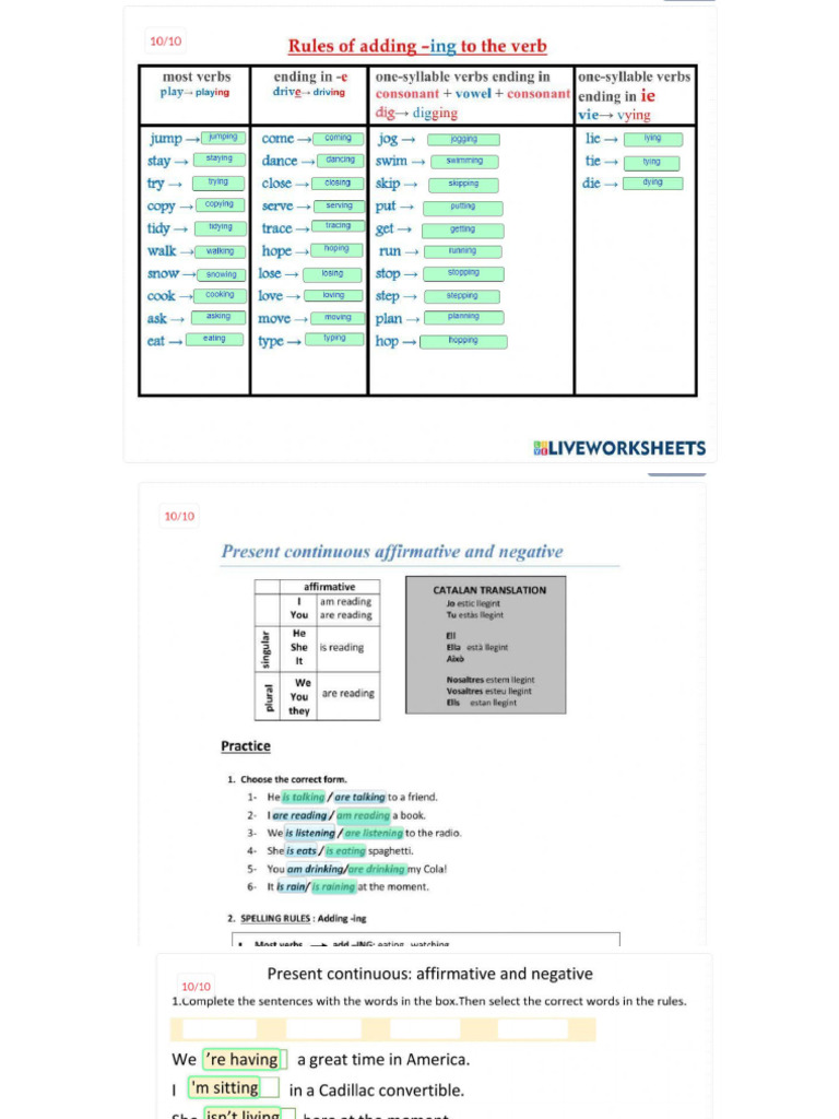 PRESENT CONTINUOUS | PDF