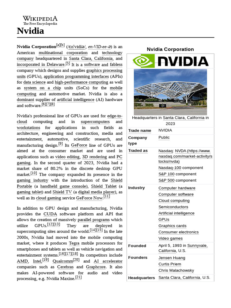 Nvidia | PDF | Graphics Processing Unit | Computer Science