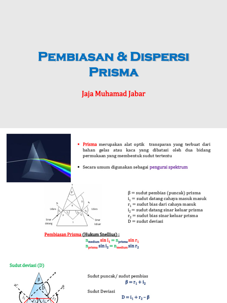 Pembiasan - Dispersi Prisma (FisOp I) | PDF