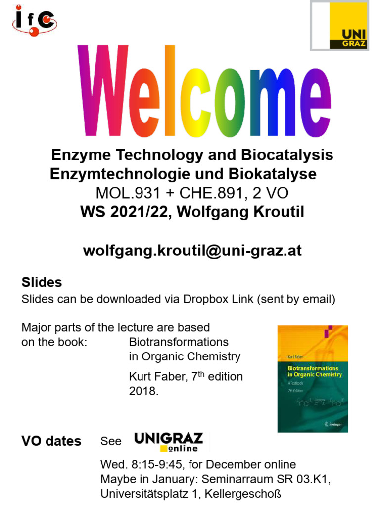 1 Enzyme Technology and Biocatalysis OH1 | PDF | Enzyme | Catalysis