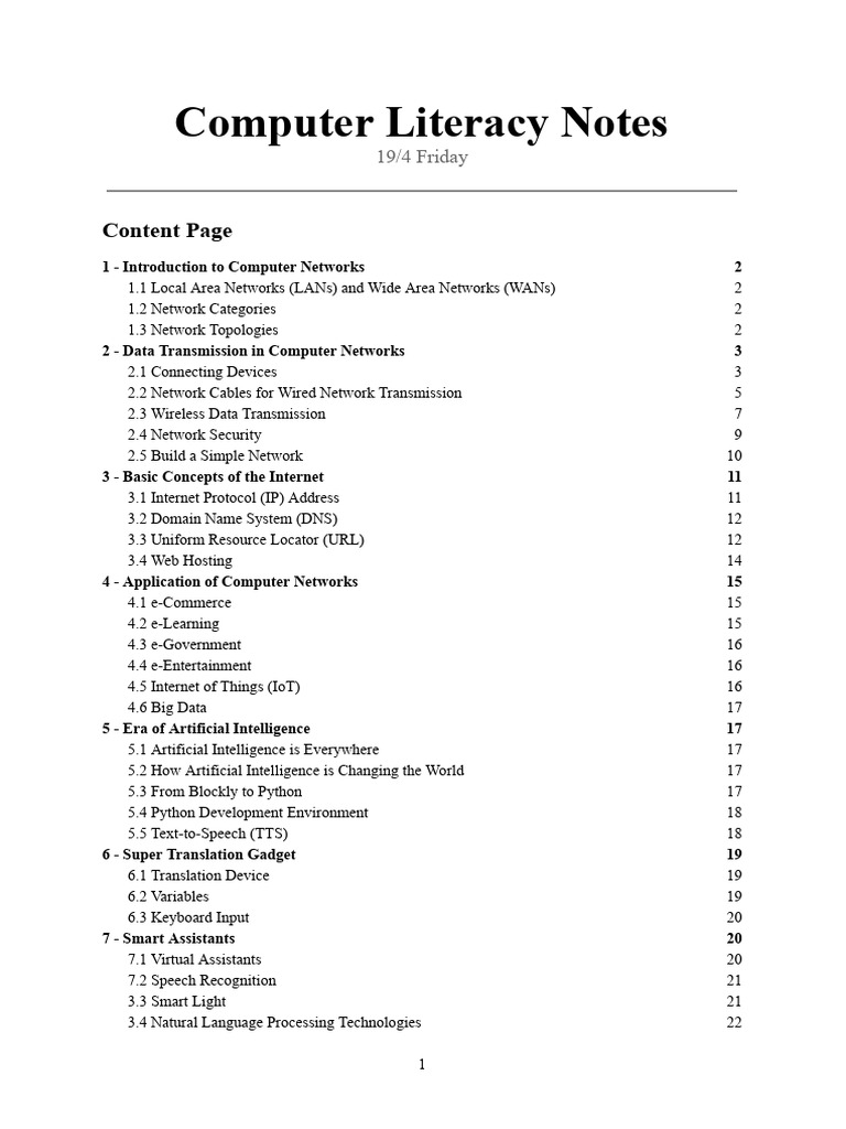 CL - Notes | PDF | Computer Network | Network Switch