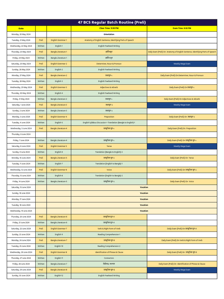 47 BCS Preli Regular Batch Routine | PDF | Part Of Speech | English ... 47 BCS Preli Regular Batch Routine | PDF | Part Of Speech | English ...