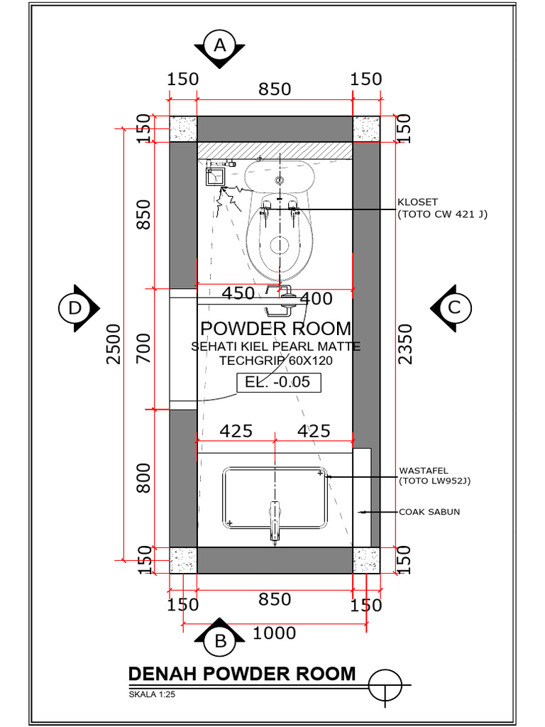 Denah dan Ukuran Powder Room Minimalis | PDF
