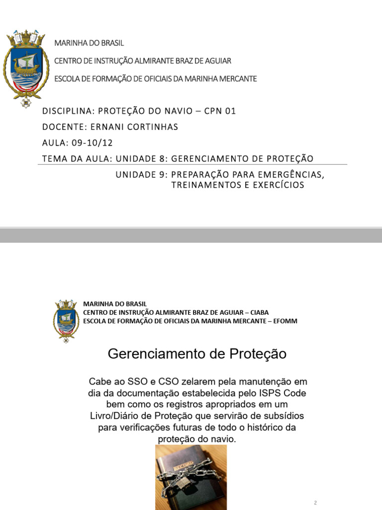 CPN - Gerenciamento de Proteção e Prep para Emerg e Treinamentos e ...