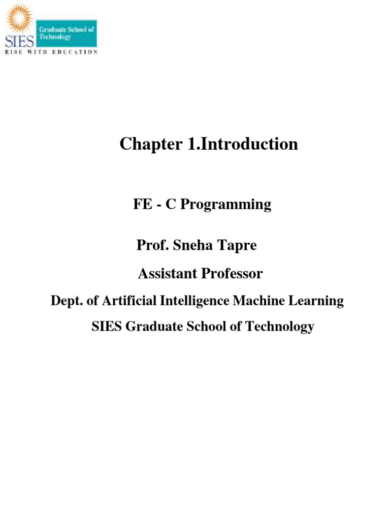 Unit 1 Introduction | Download Free PDF | Integer (Computer Science) | Programming