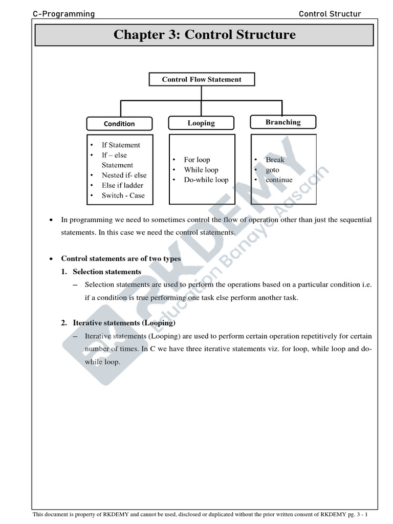 3 Chapter 3 CS_vinit | PDF | Control Flow | C (Programming Language)