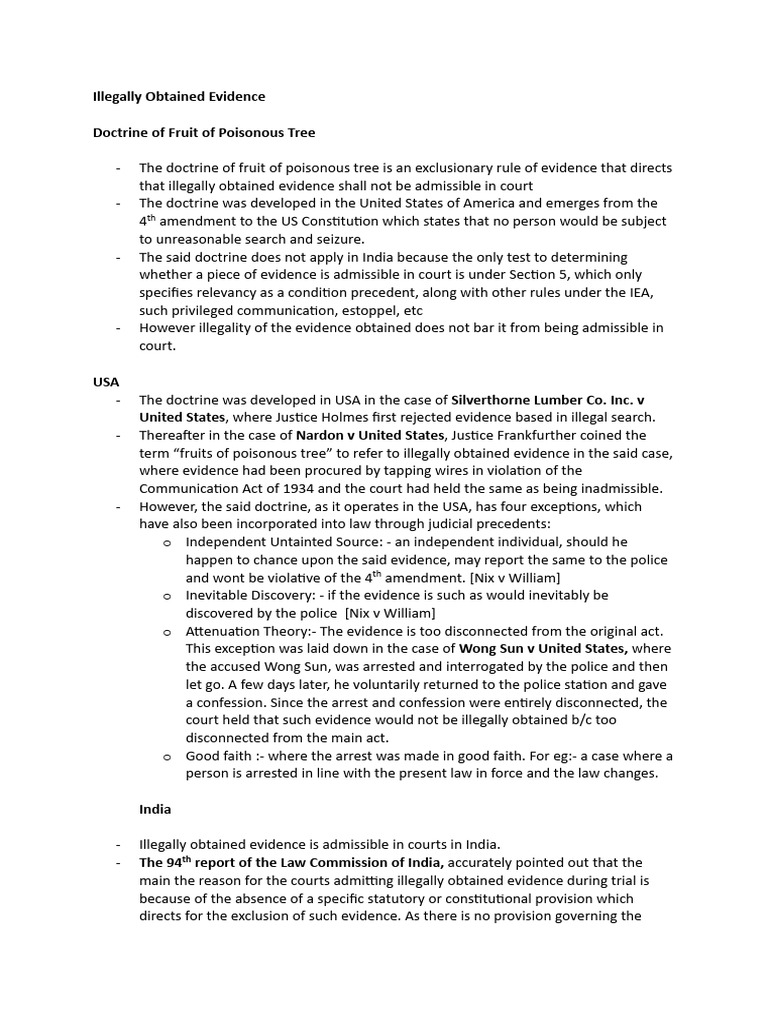 Evidence Law Notes - 2 | PDF | Evidence | Legal Procedure
