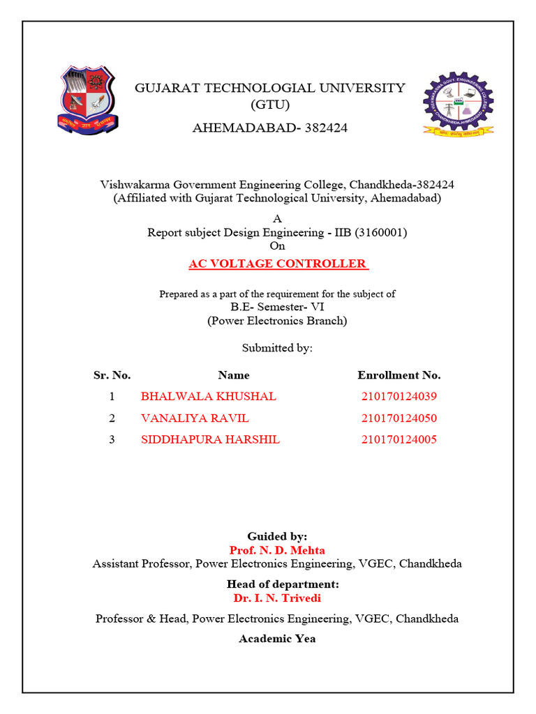 Project Report Jsr | PDF | Electrical Network | Rectifier