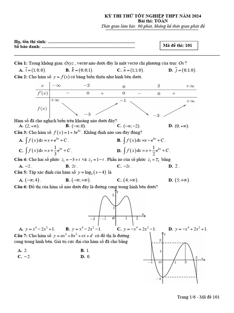 Thi TH Toán 12 | PDF